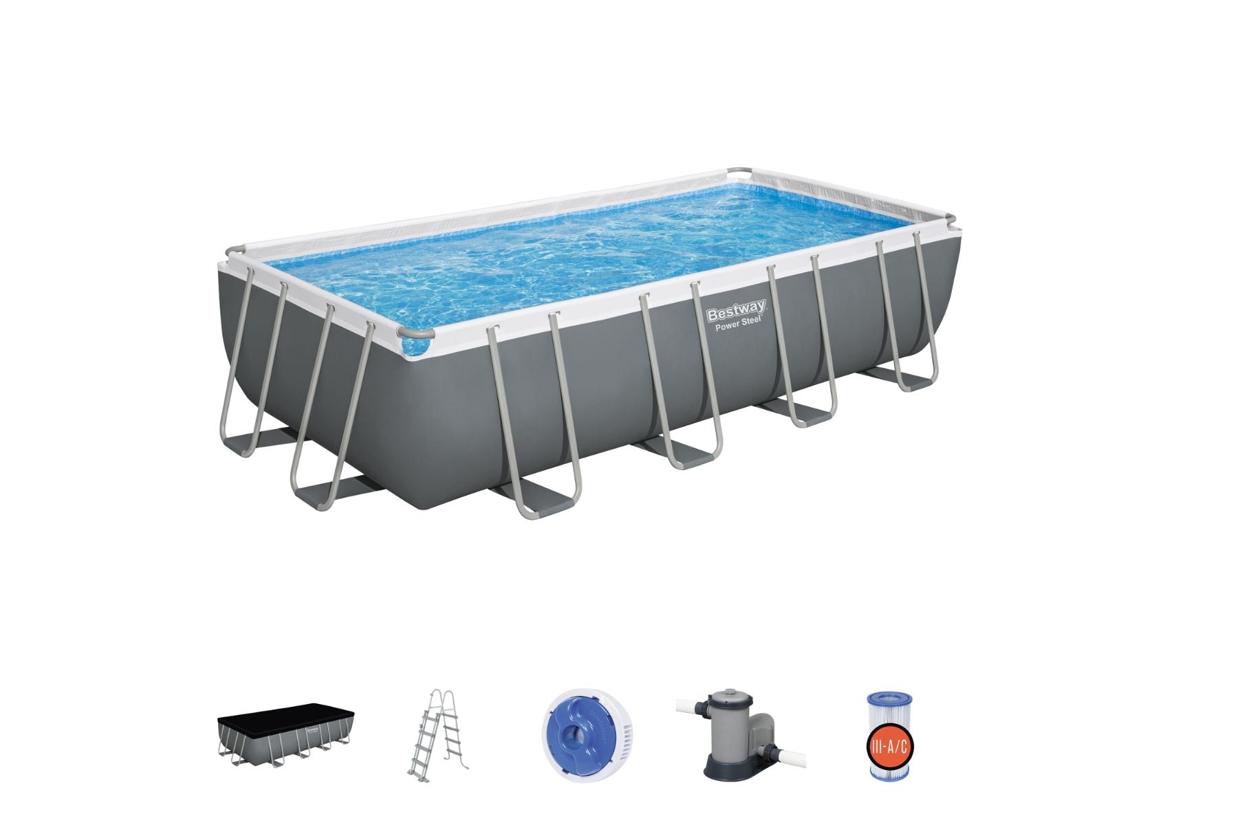 18ft Power Steel Rectangular Pool Set Store UK | Bestway UK