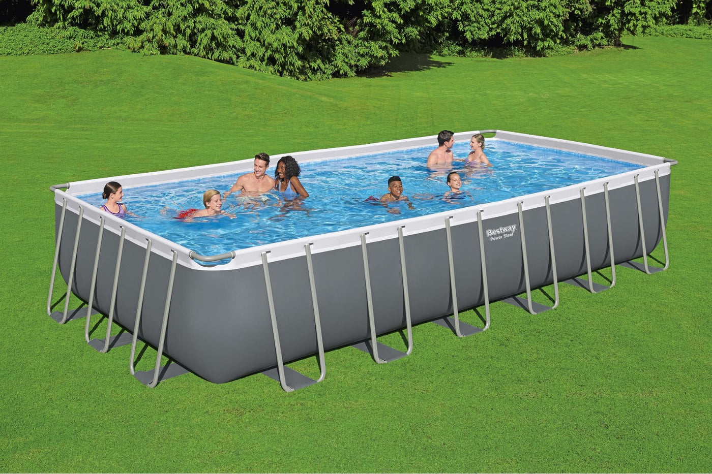 24Ft Power Steel Rectangular Pool Set | Power Steel Pools Store UK ...