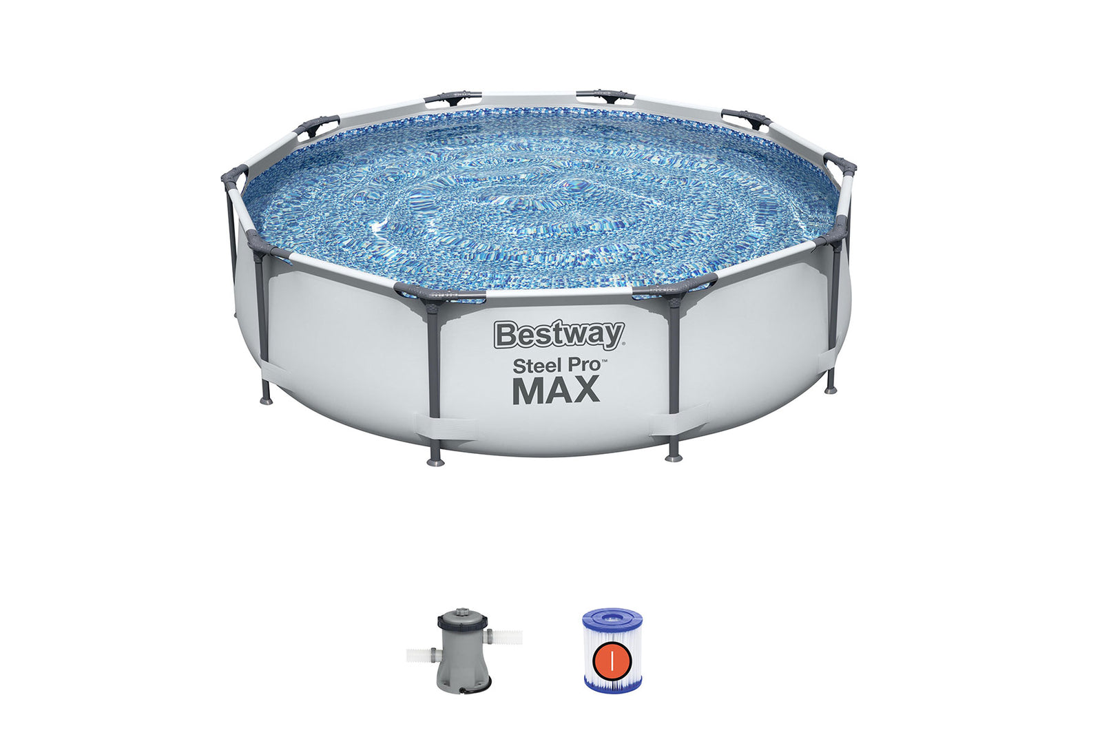 10ft Steel Pro Max Swimming Pool - Grey - Round | Bestway Store UK ...