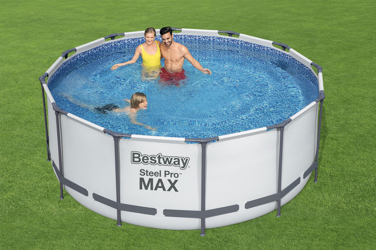 12Ft Steel Pro max Round Pool Set | Steel Pro Pools Store UK | Bestway UK