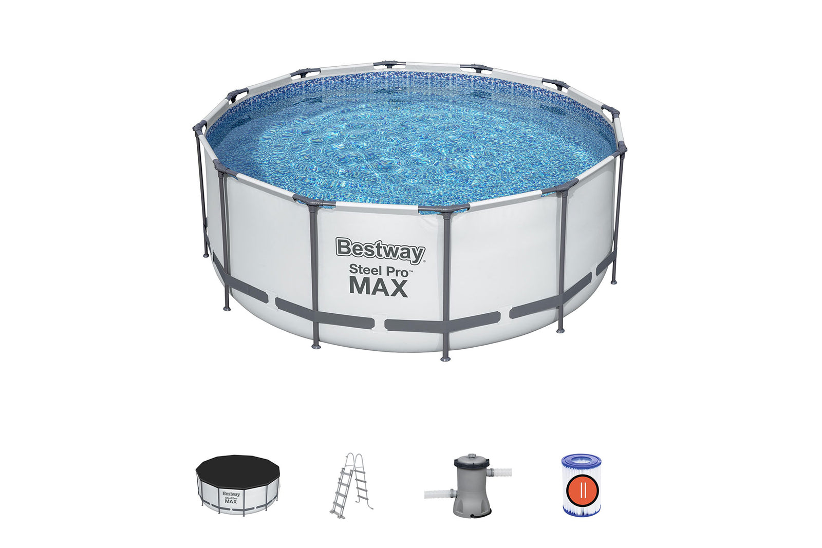 12Ft Steel Pro max Round Pool Set | Steel Pro Pools Store UK | Bestway UK