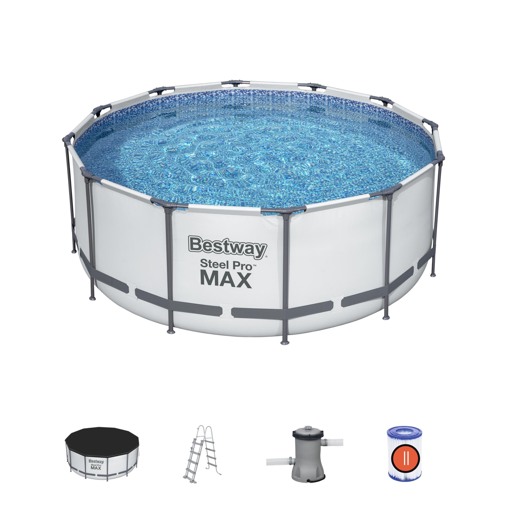 12Ft Steel Pro max Round Pool Set | Steel Pro Pools Store UK | Bestway UK
