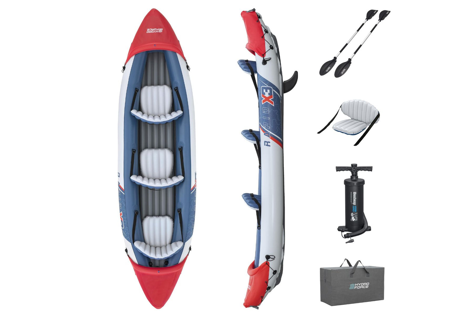 Hydro-Force 3 Person Inflatable Kayak Set - Rapid X3 | Bestway UK