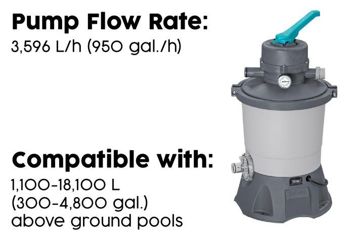 950 gal Pool Sand Filter for All Above Ground Pools | Bestway UK