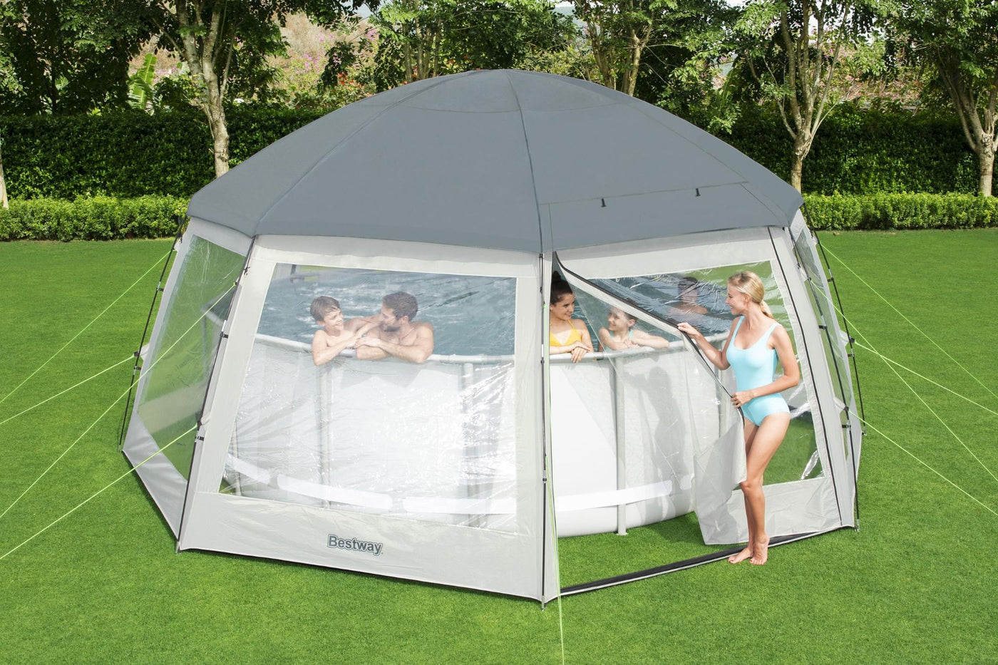 Round Pool Dome, Shelter for Swimming Pool and Hot tub Spas | Bestway UK